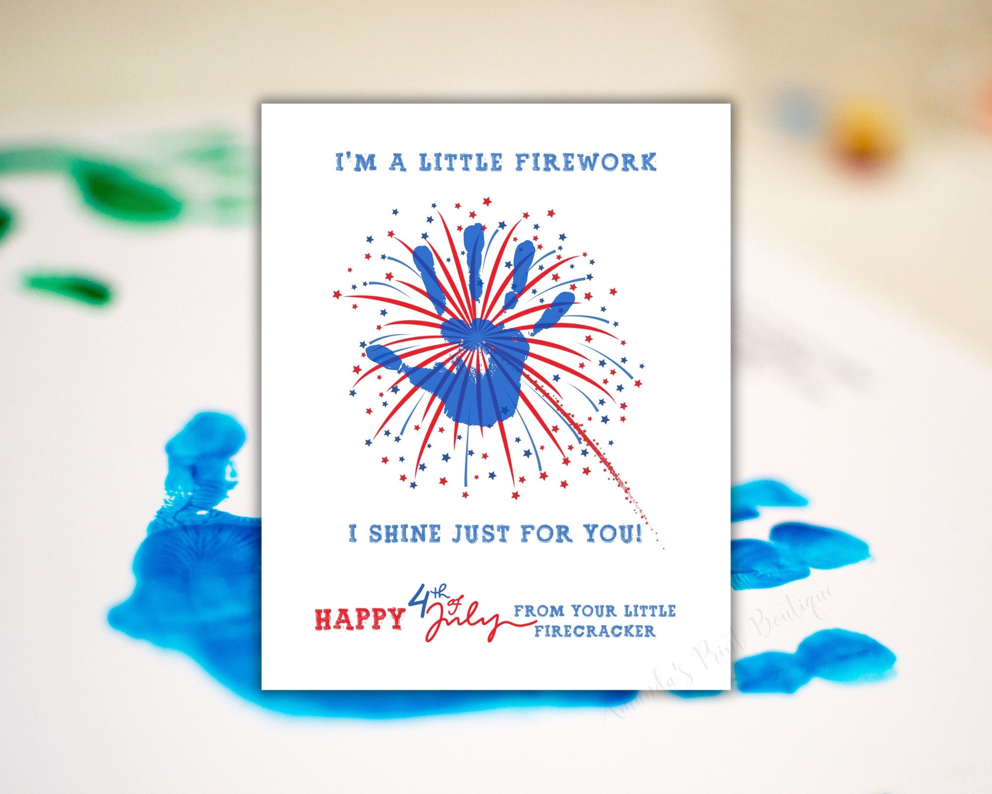 4th of July Firework Handprint Art, Classroom Activities, 4th of July ...