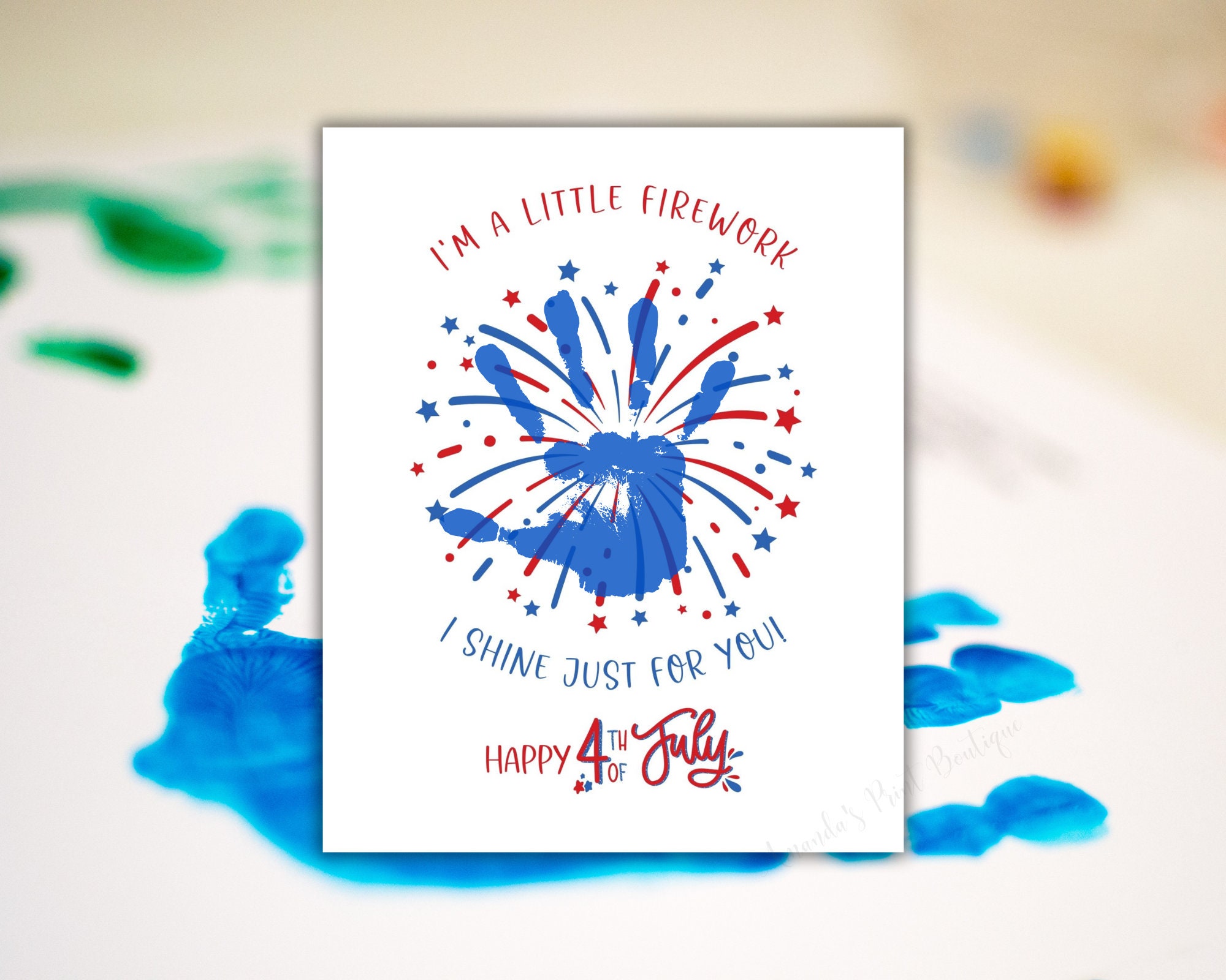 4th of July Firework Handprint Art, Classroom Activities, 4th of July ...