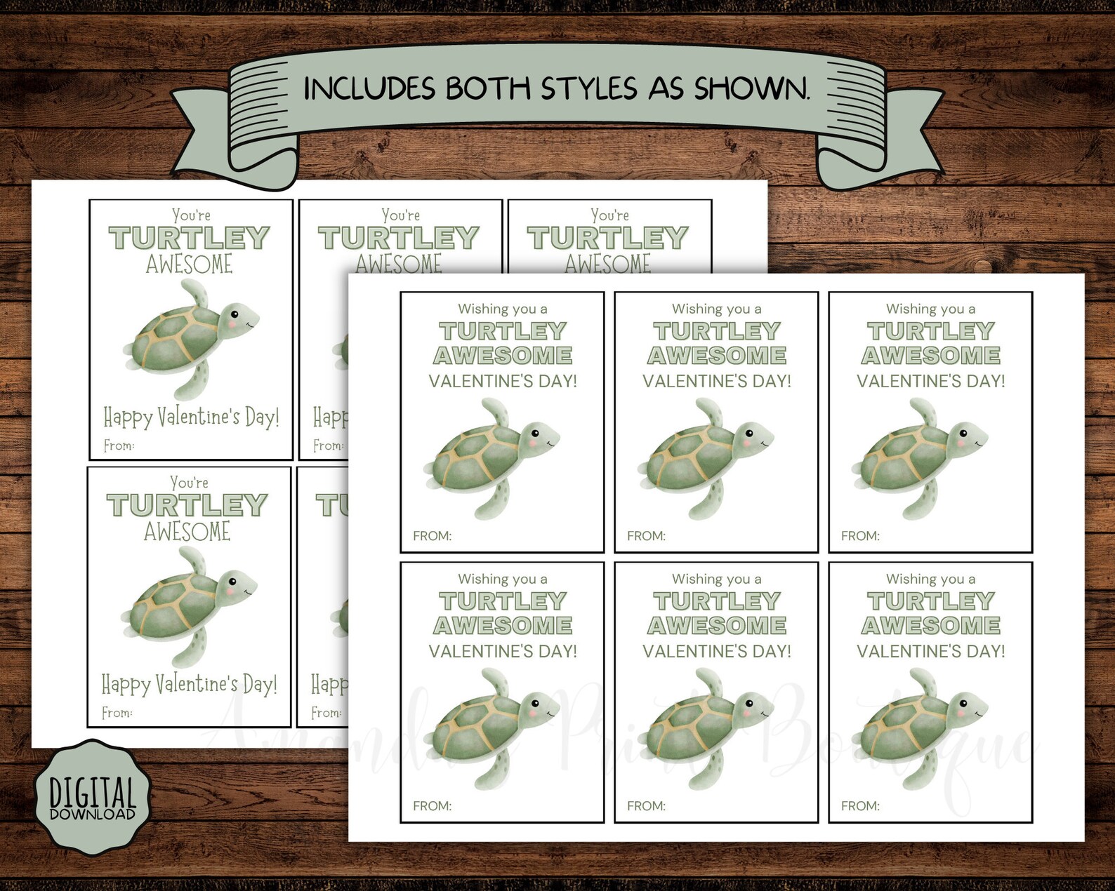 Turtle Valentine You Are Turtley Awesome Wishing You a - Etsy