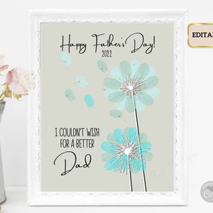 Editable Printable Dandelion Fingerprint Art / Keepsake Craft / Baby ...