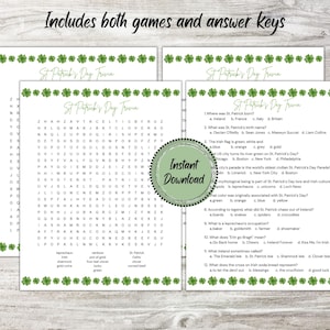 St. Patrick's Day Printable Games Bundle, St Patricks Kids Games, St ...