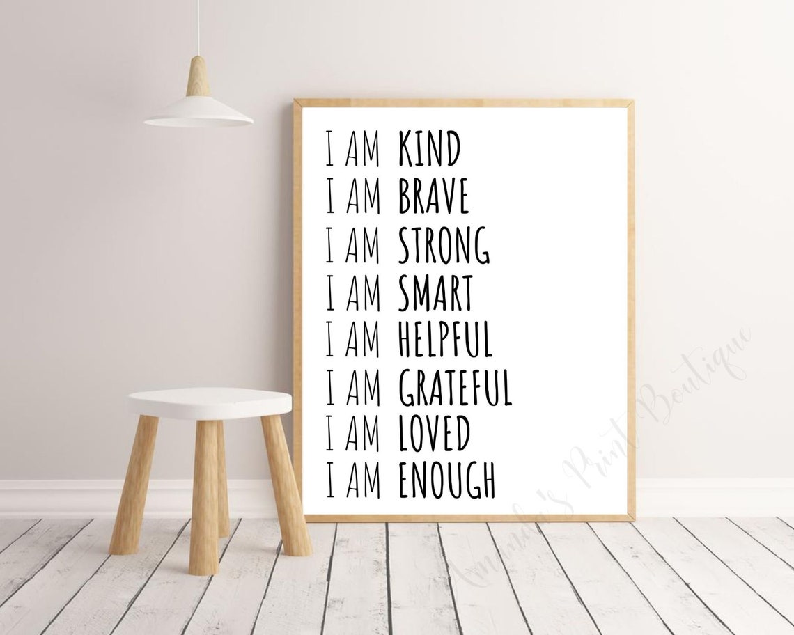 I Am Kind I Am Brave Affirmations Printable Art - Etsy