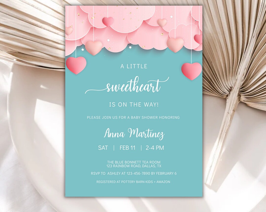 Editable Valentine Baby Shower Invitation Little Sweetheart Baby editable-valentine-baby-shower-invitation-little-sweetheart-baby