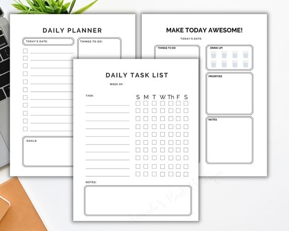 Simple Daily Planner Printable Daily to Do List Daily Task | Etsy