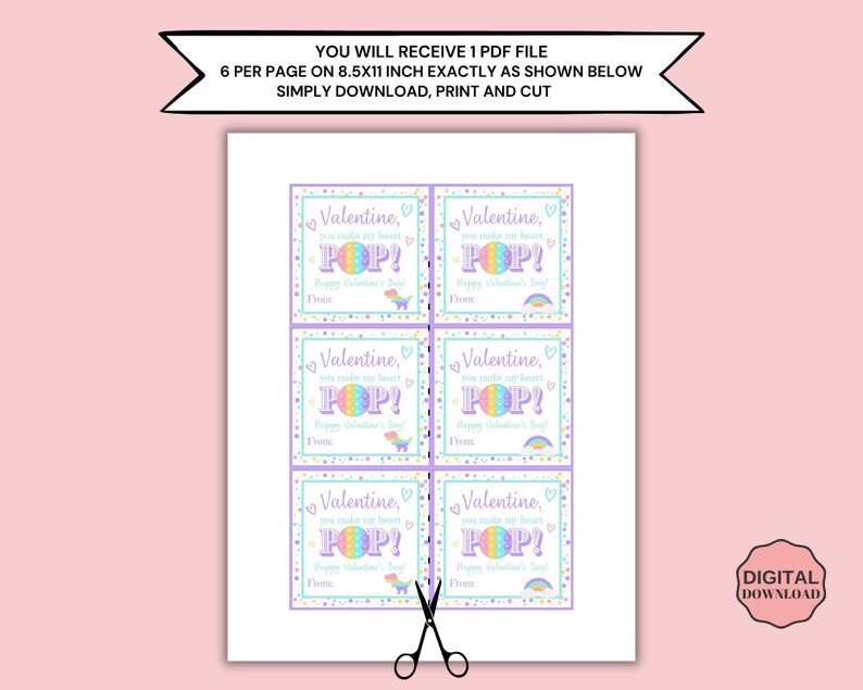 Valentine Pop It Gift Tags Pop It Gift Label Valentine's - Etsy