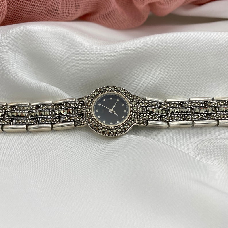 Marcasite Solid Silver 925 Women's Wrist Watch- Vintage Unique Watch ...