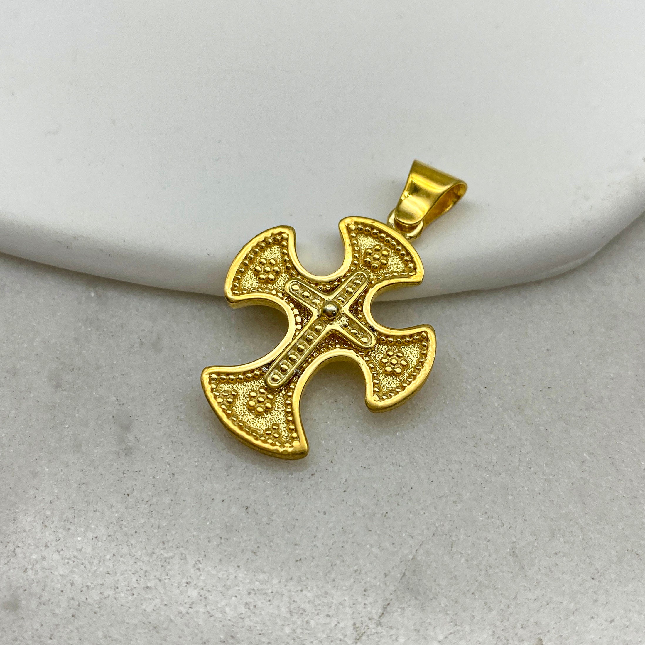 Solid 14K Gold Byzantine Cross Byzantine Era Inspired Cross - Etsy