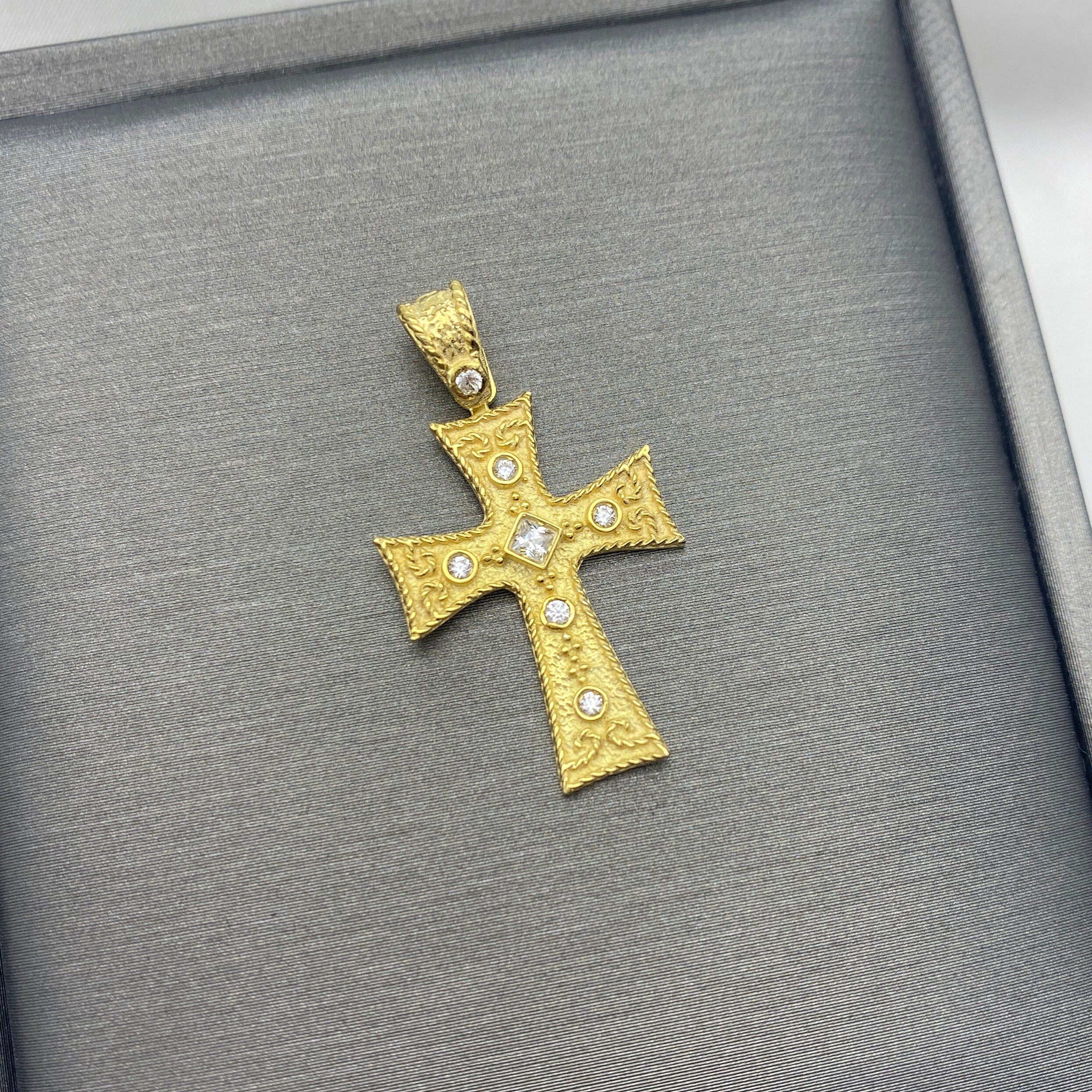 Handmade Solid Gold 18K Cross or Solid 14K Gold With White - Etsy