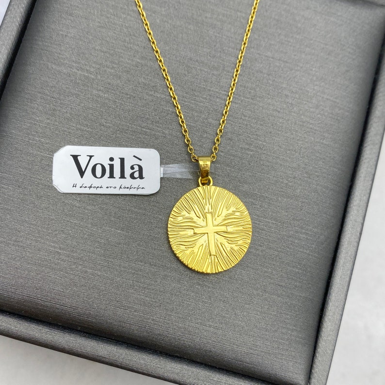 Solid 14K Orthodox Constantinato Pendant Zircon Byzantine - Etsy