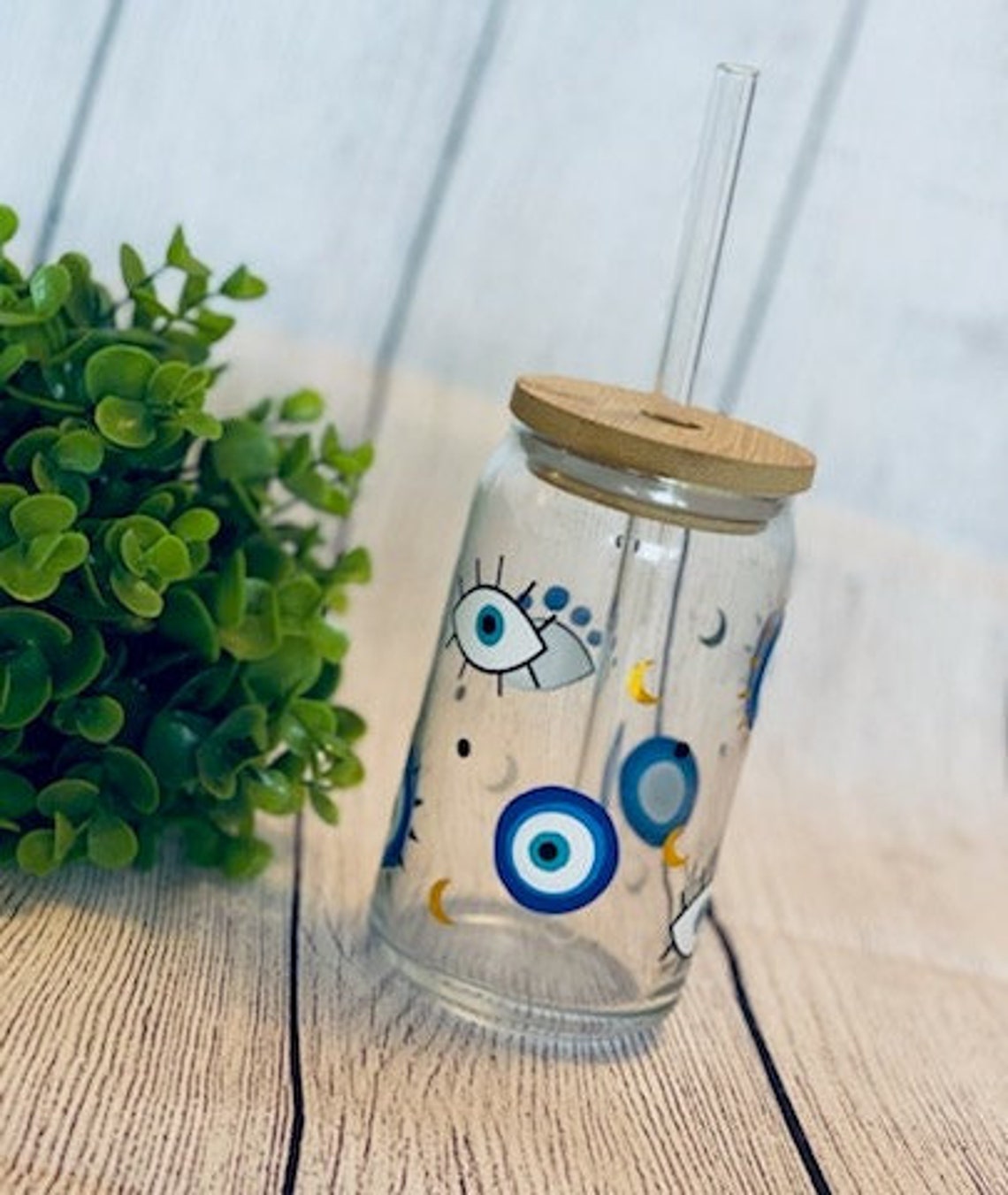 Evil Eye Glass Can Evil Eye Beer Glass Can Evil Eye Soda - Etsy