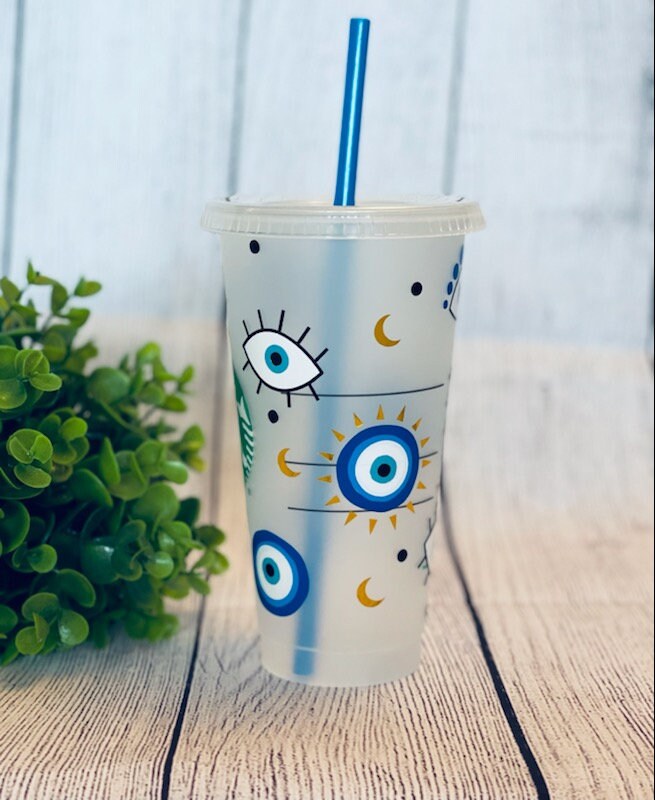 Evil Eye Cup Evil Eye Cold Cup Evil Eye Tumbler Evil Eye - Etsy