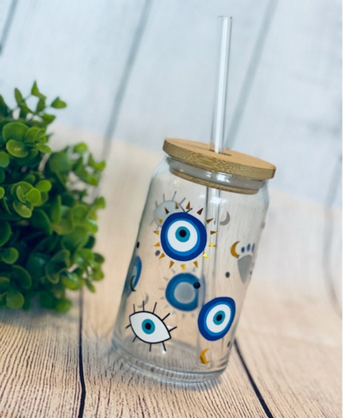 Evil Eye Glass Can Evil Eye Beer Glass Can Evil Eye Soda - Etsy