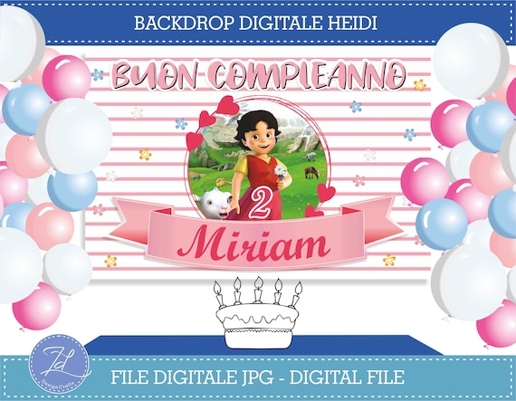 Heidi Digital Backdrop Personalized Birthday Poster | Etsy