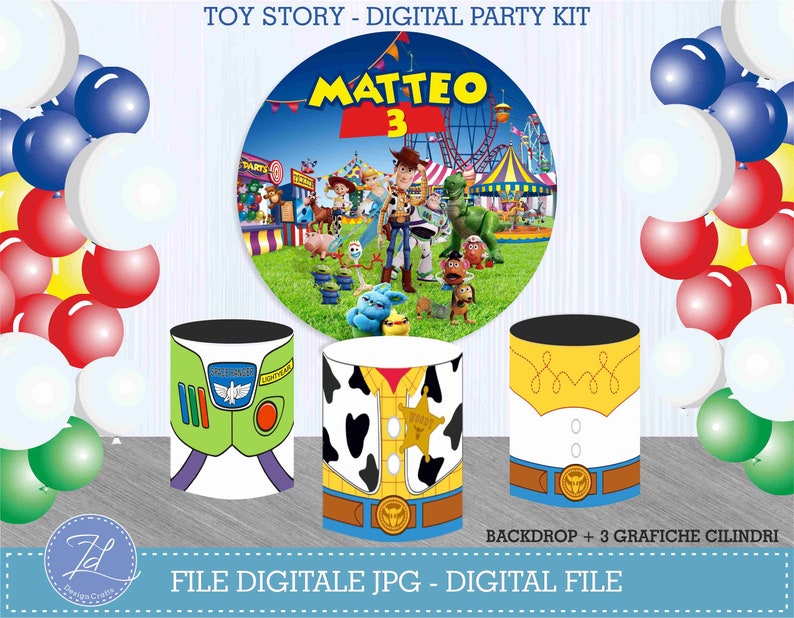 TOY STORY Digital Round Poster DIGITAL Party Kit Custom - Etsy