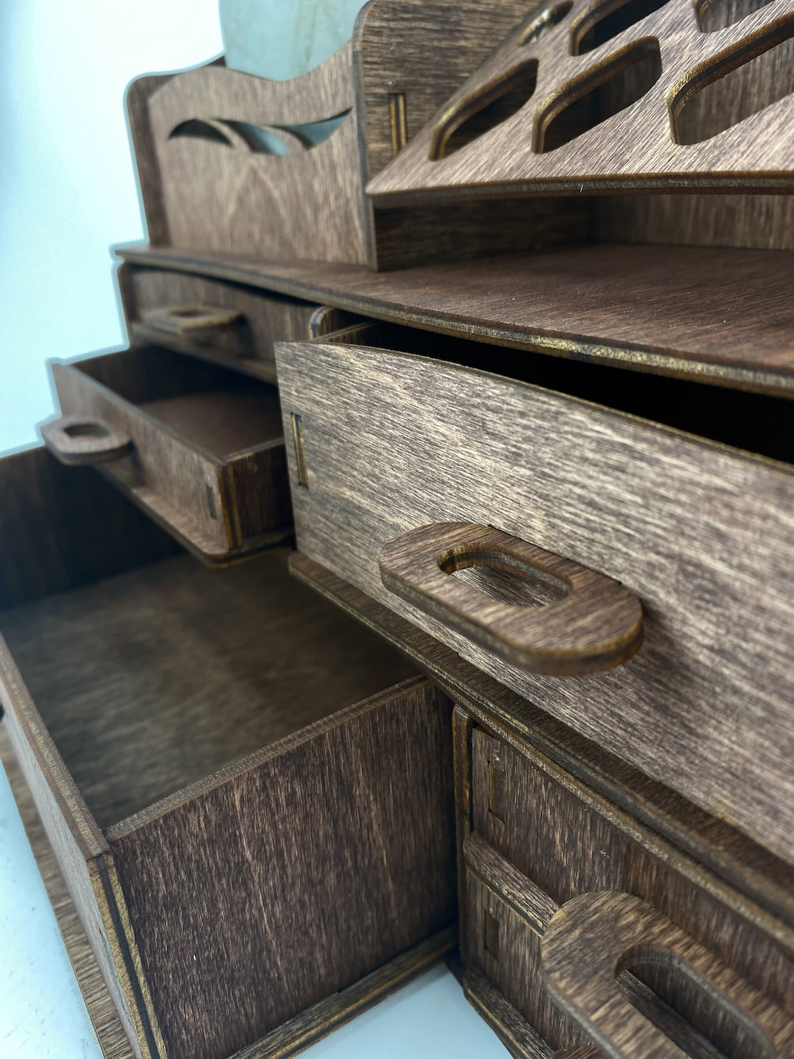 Wave Makeup Organizer / Wooden Make up Organizer / Vanity - Etsy