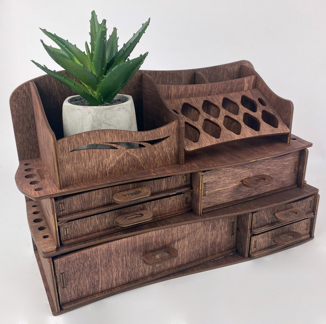 Wave Makeup Organizer / Wooden Make up Organizer / Vanity - Etsy