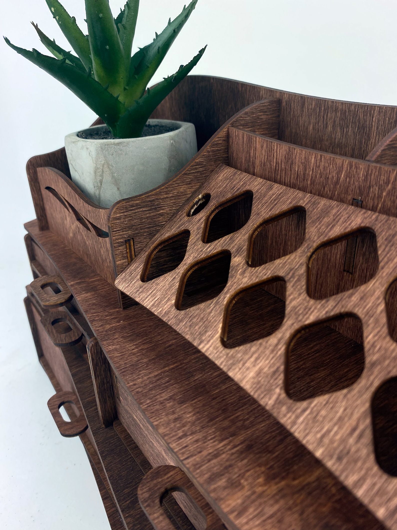 Wooden Wave Makeup Organizer: Vanity Storage With Drawers - Etsy