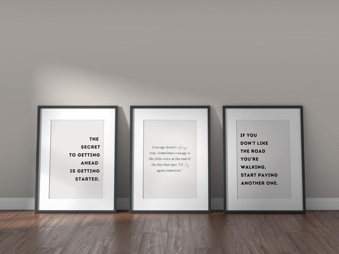 Wall Art Motivational Posters, Set of 6 Prints for Modern Home Office ...