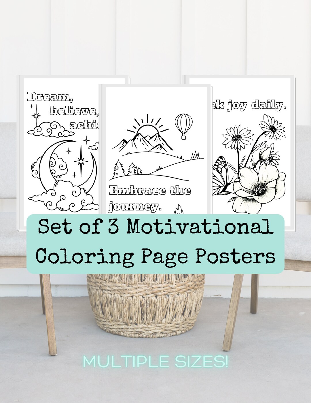 Coloring Posters Coloring Pages for Kids and Adults 11x8.5, 16x20 ...