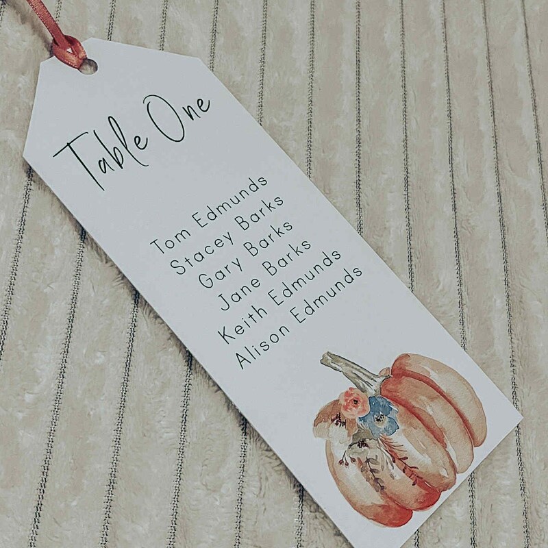 Floral Pumpkin Name Tags - Etsy UK