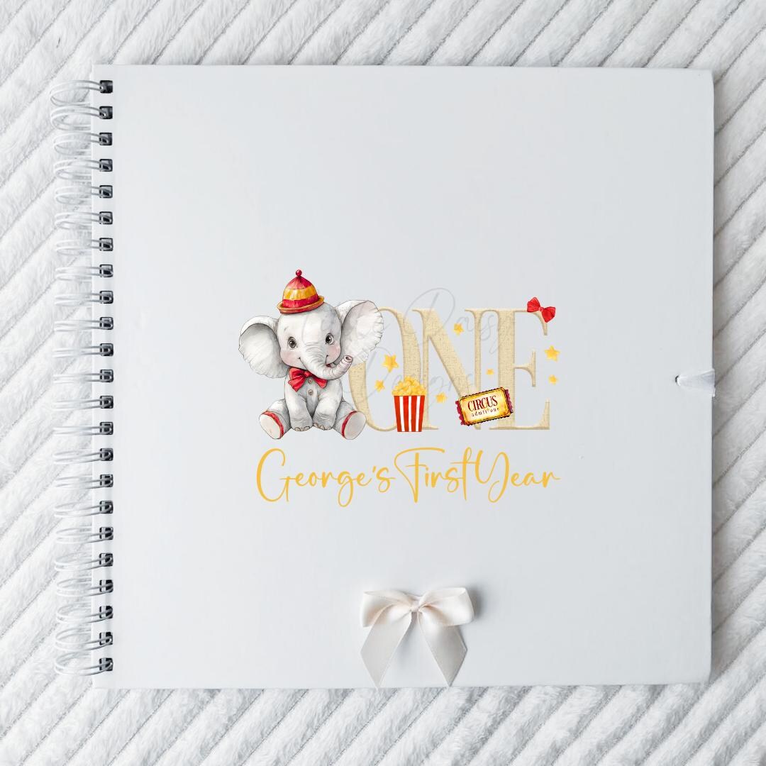 Personalized Circus Scrapbook | Baby's First Year Memory Book - Etsy