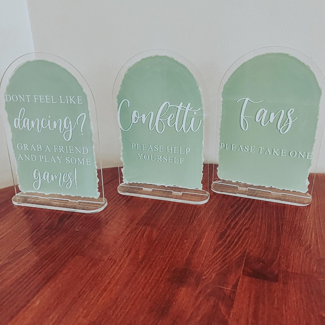 Custom Acrylic Arched Wedding Table Sign, Wedding Mini Signs, A5 ...