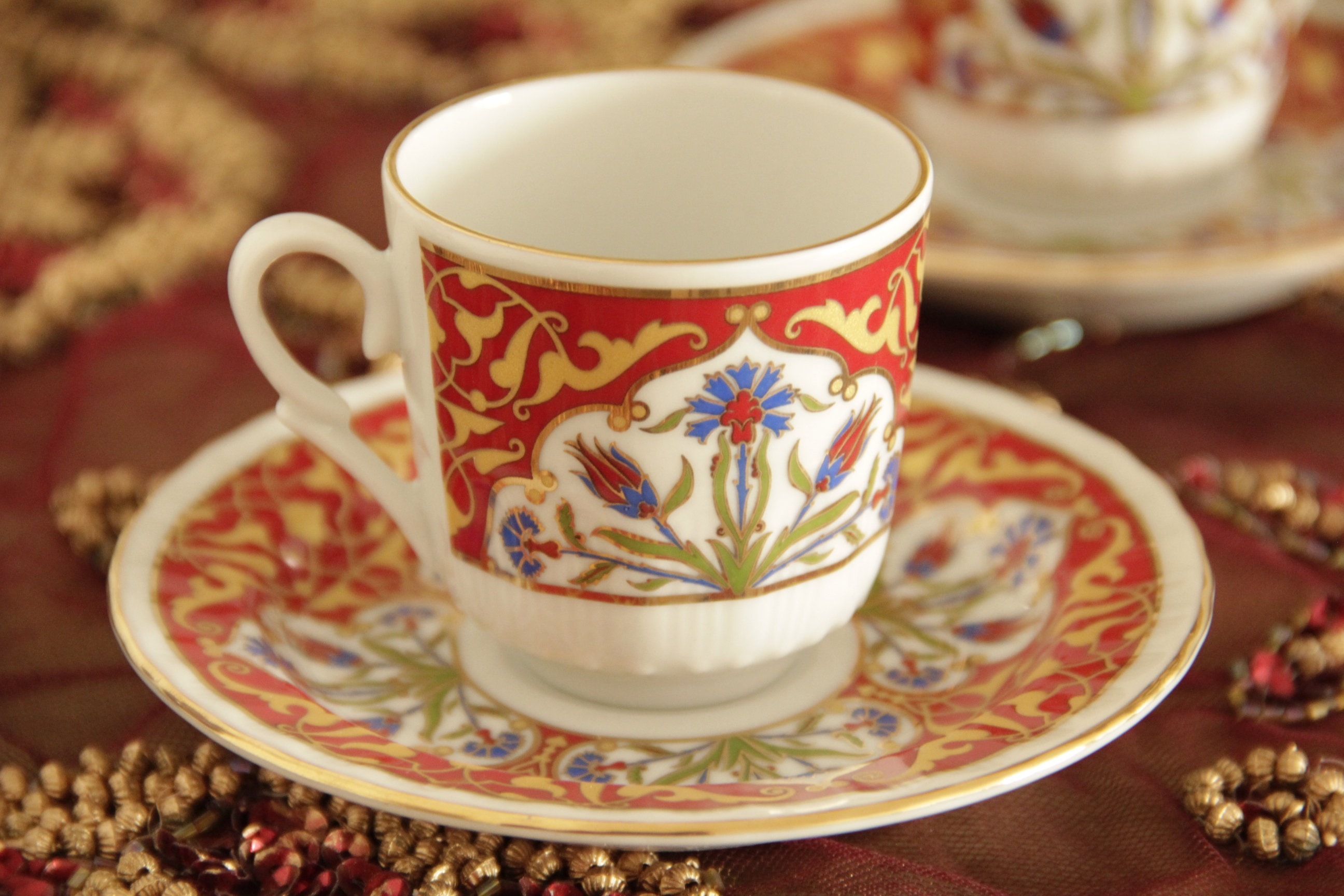 Porcelain Turkish Coffee Cup Set Greek Coffee Cup Set - Etsy