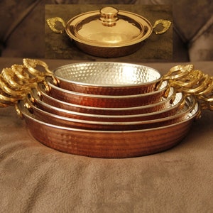 Vintage Copper Pot Set With Lids, Copper Pans, Copper Saucepans ...