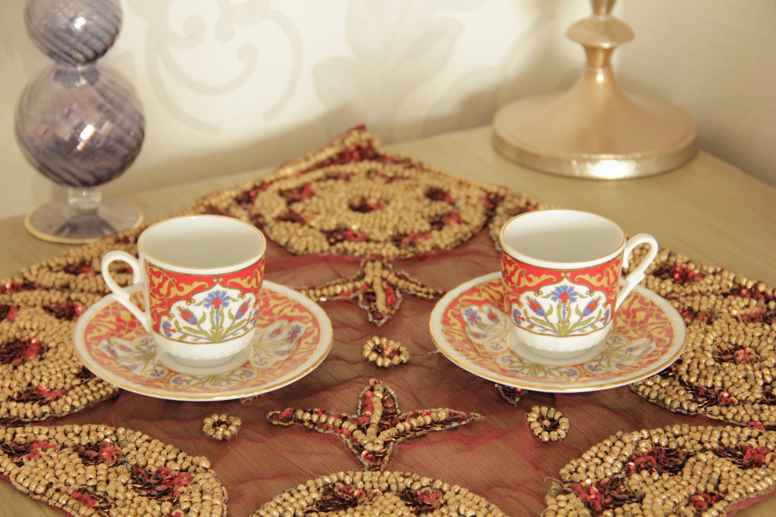 Porcelain Turkish Coffee Cup Set, Greek Coffee Cup Set, Traditional ...