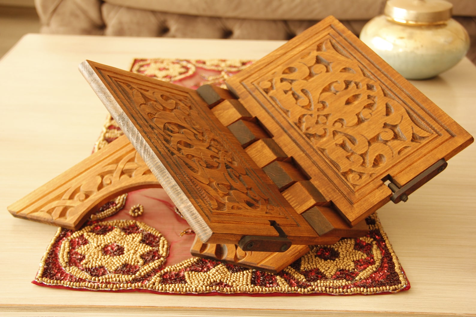 Wooden Book Stand Book Holder Wooden Quran Stand Folding - Etsy
