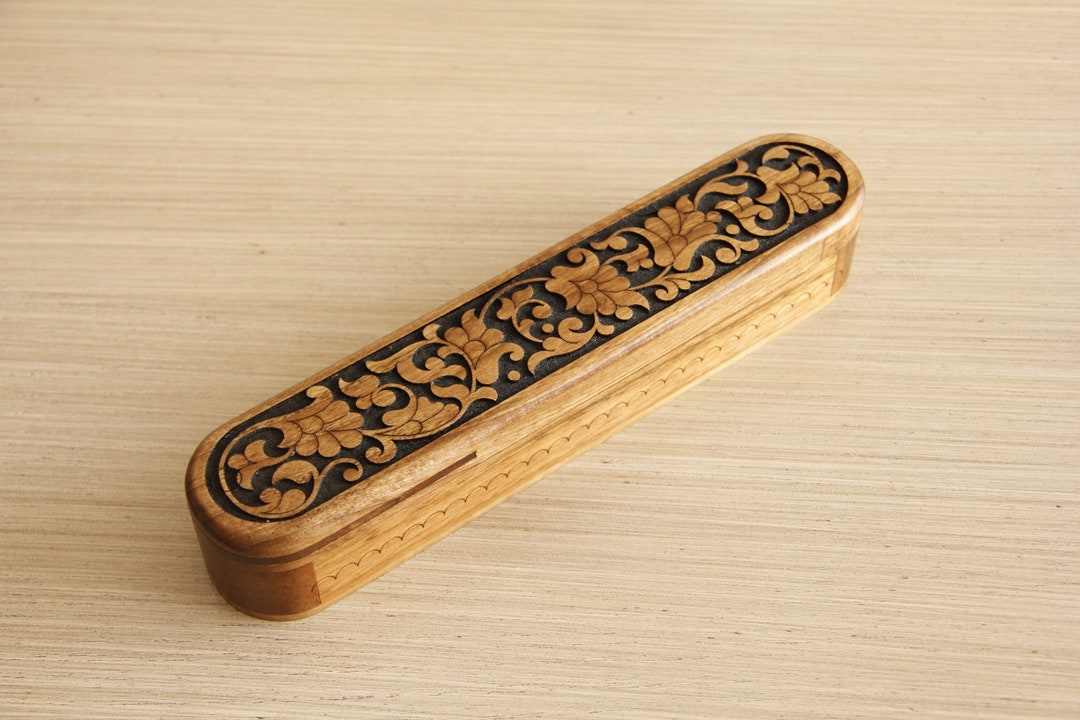 Handmade Pencil Box, Rosary Box, Wooden Box, Vintage Jewelry Box ...