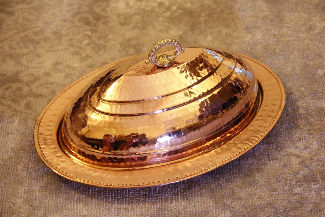 Handmade Oval Copper Serving Plate Serving Tray With Copper - Etsy