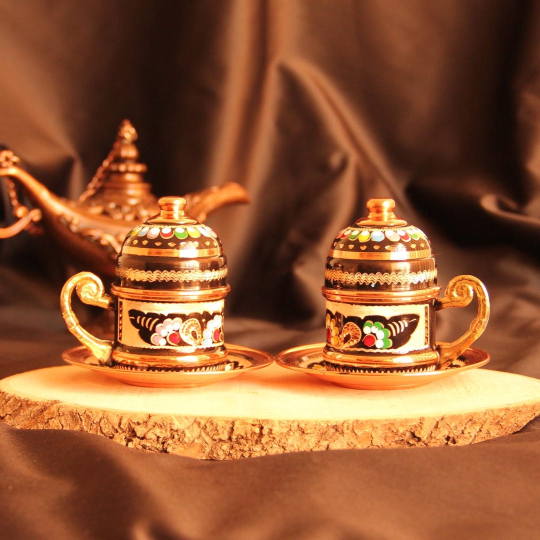 Copper Turkish Coffee Set, Greek Coffee Set, Traditional Ottoman Coffee ...