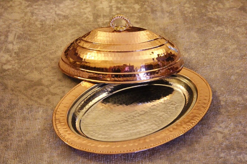 Handmade Oval Copper Serving Plate Serving Tray With Copper - Etsy