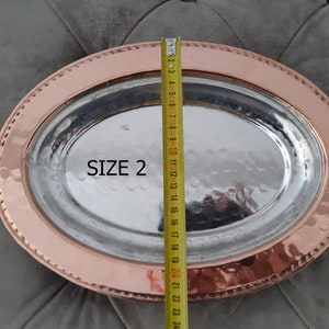 Handmade Oval Copper Serving Plate, Serving Tray With Lid, Copper ...