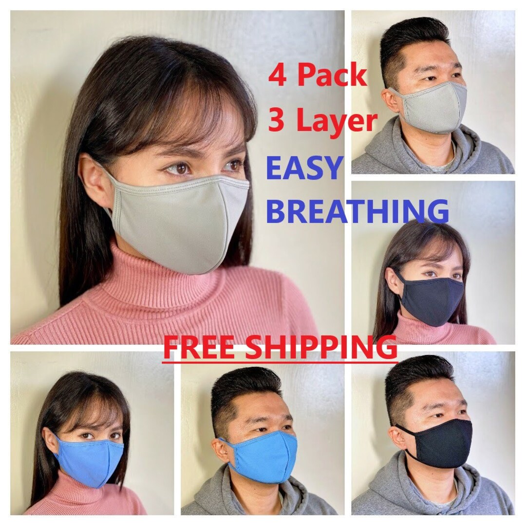 USA 4 - 5 Pack Face Mask Handmade. Reusable, Washable, Breathable for ...