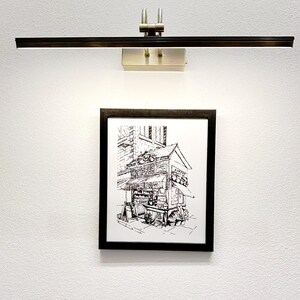 Hand Drawn (not a Print) Coffee Shop Street Art Framed Pen & Ink Art ...