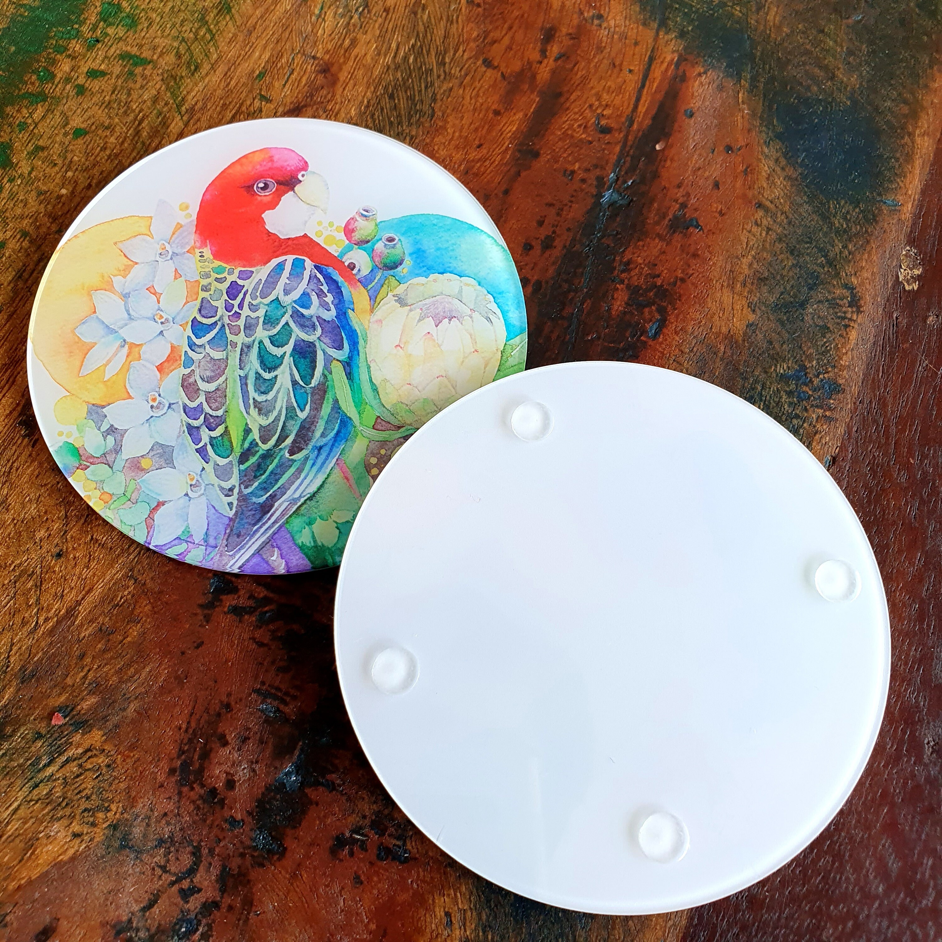 Australian birds coaster from original watercolour painting — Unique ...