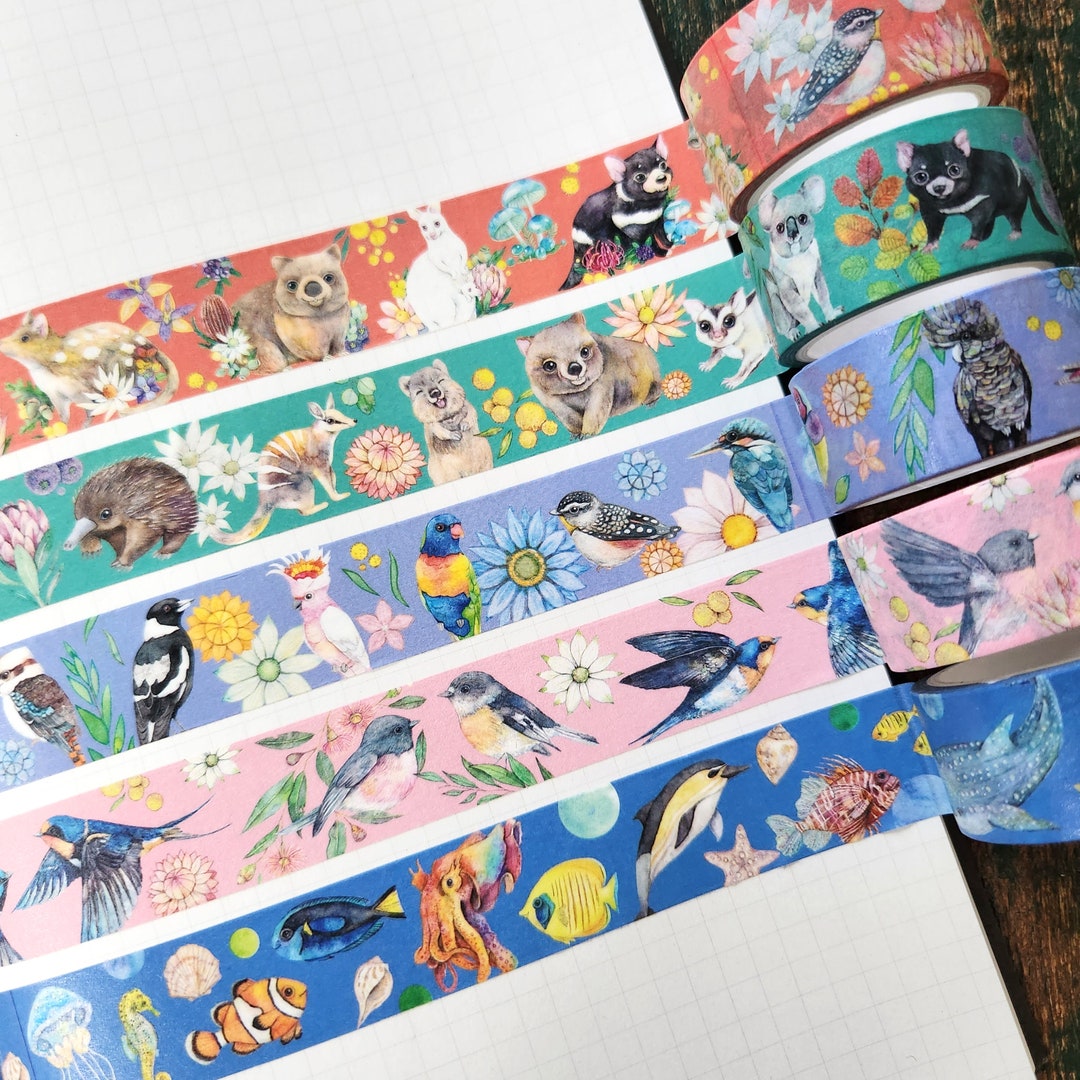 Washi Tape Australian Native Animals Birds Marine Life of - Etsy