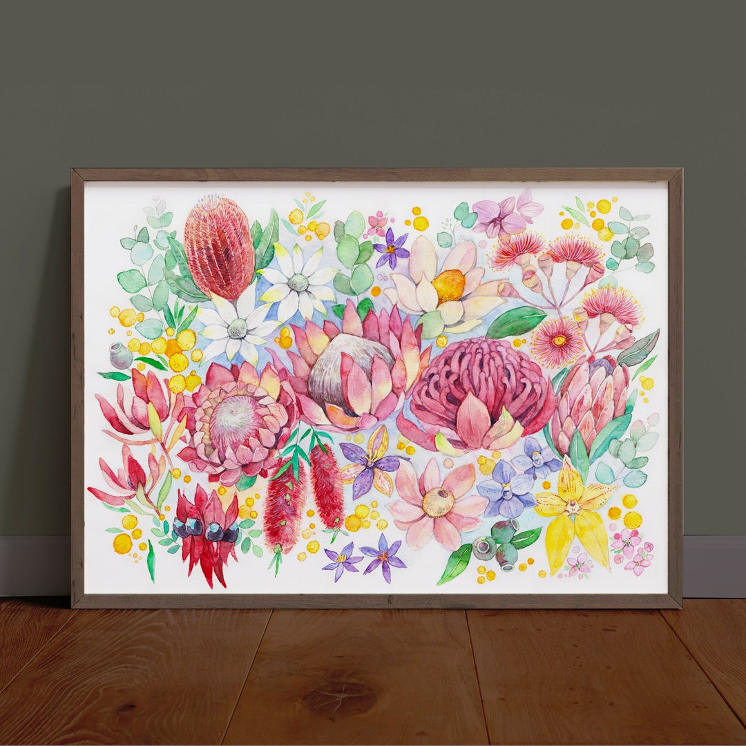 Australian Native Plants Art, Watercolour Art Print, Wall Art ...
