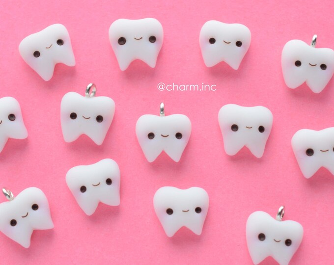 Cute Tooth Charm, Kawaii Tooth Charm Gift, Polymer Clay Charms, Dentist ...