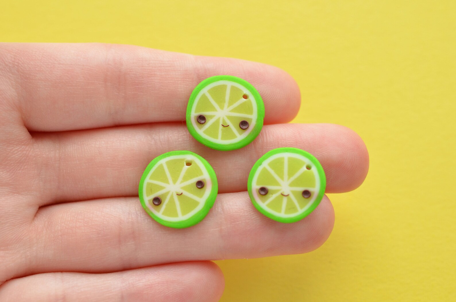 Cute Lime and Orange Charm Kawaii Fruit Gifts Polymer Clay | Etsy