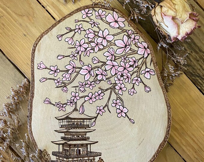 Japanese Temple Sign, Handmade Pyrography - Etsy