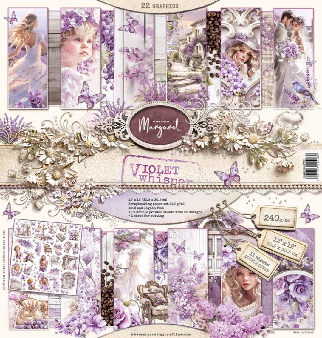 Scrapbook Paper Pad 12 X 12 Violet Whisper - Etsy