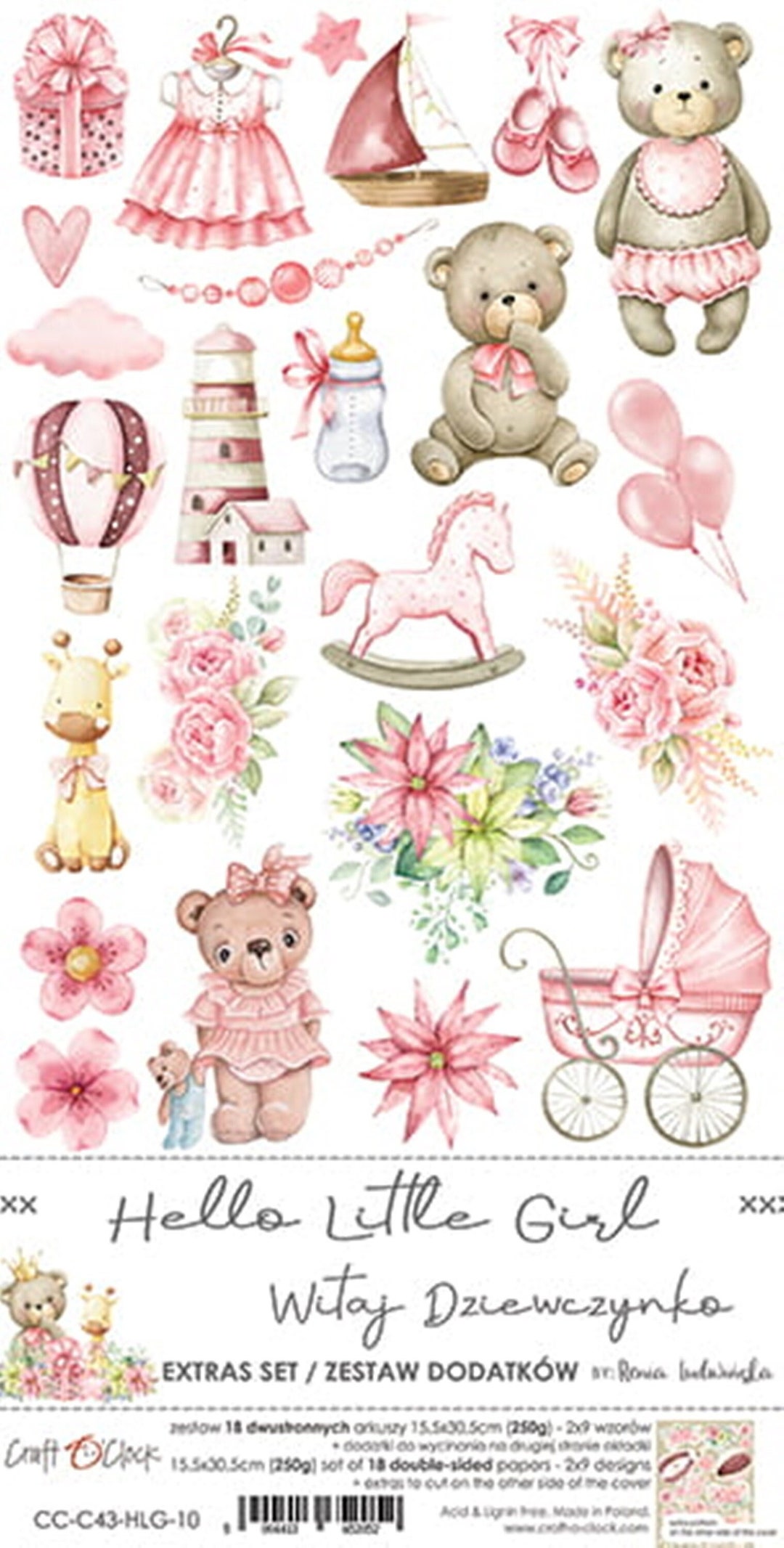 Scrapbook Paper Pad Extras Set Hello Little Girl - Etsy