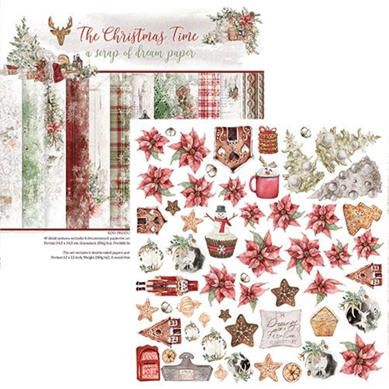 Scrapbook Paper Pad 12 X 12 the Christmas Time - Etsy