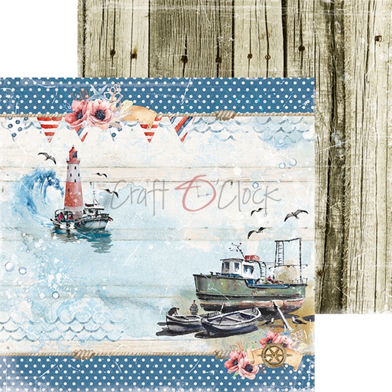 Scrapbook Paper Pad 8 X 8 Seaside Greetings - Etsy