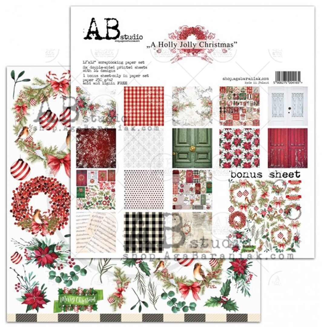 Scrapbook Paper Pad 12 X 12 A Holly Jolly Christmas - Etsy