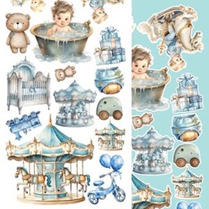 Scrapbook Paper Pad Extras Set Hello Baby Boy - Etsy