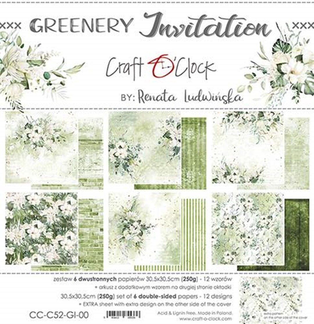 Scrapbook Paper Pad 12 X 12 Greenery Invitation - Etsy